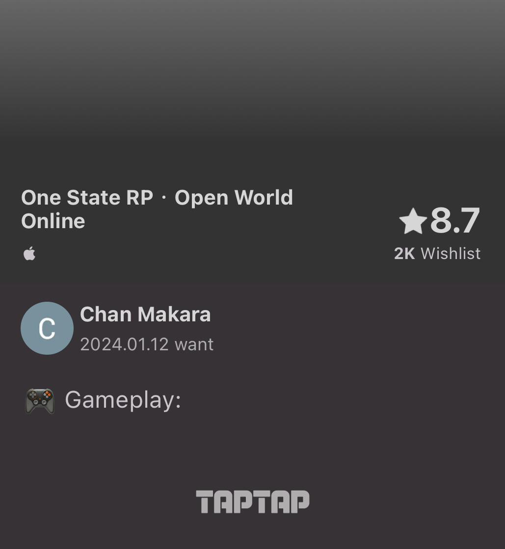 One State RP・Open World Online - Chan Makara's Posts - TapTap