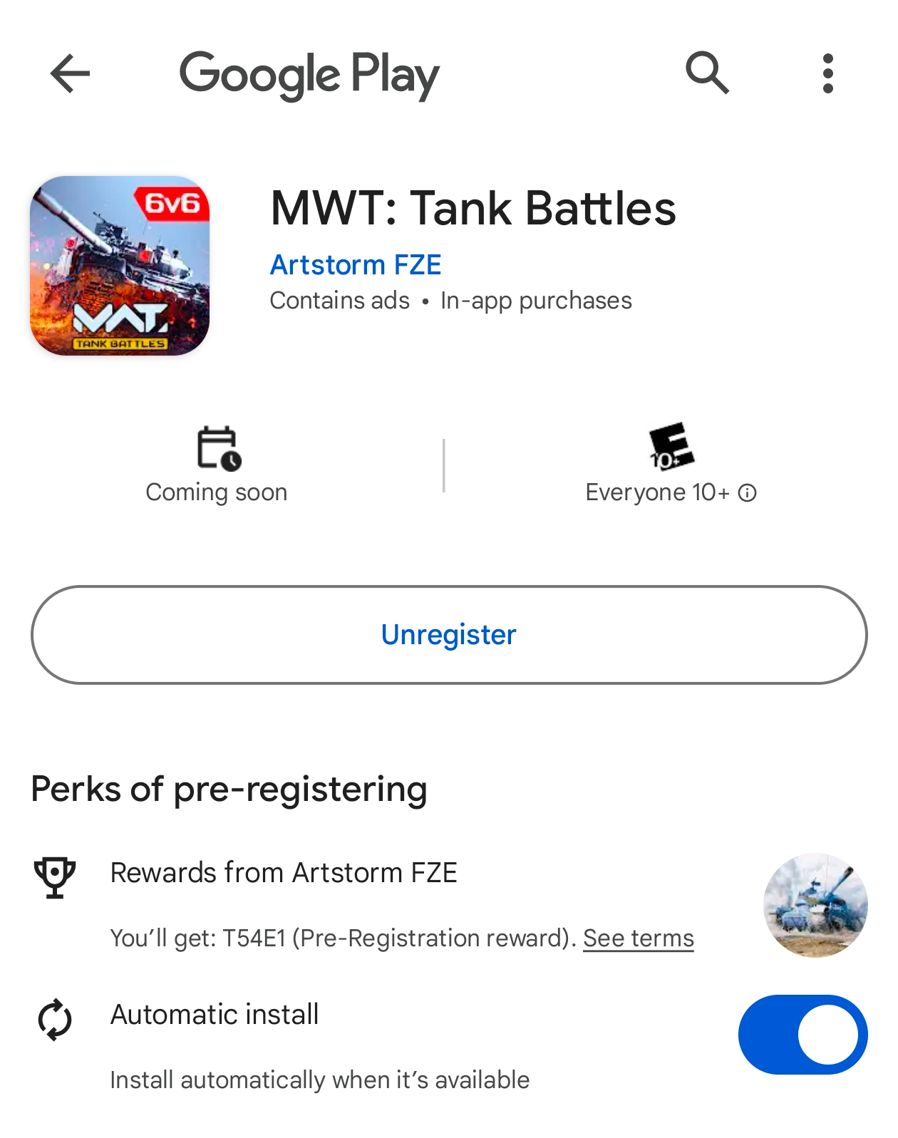 Pre-register for MWT: Tank Battles on Google Play, and get the T54E1 - MWT: Tank Battles - TapTap