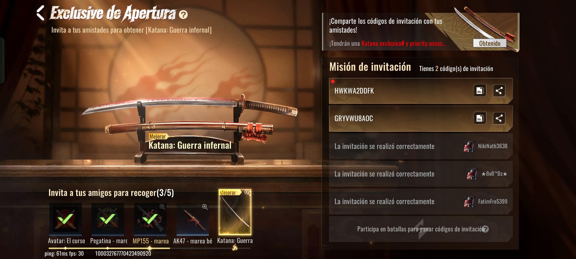 Codes for the Katana event - Blood Strike - FPS for all - TapTap