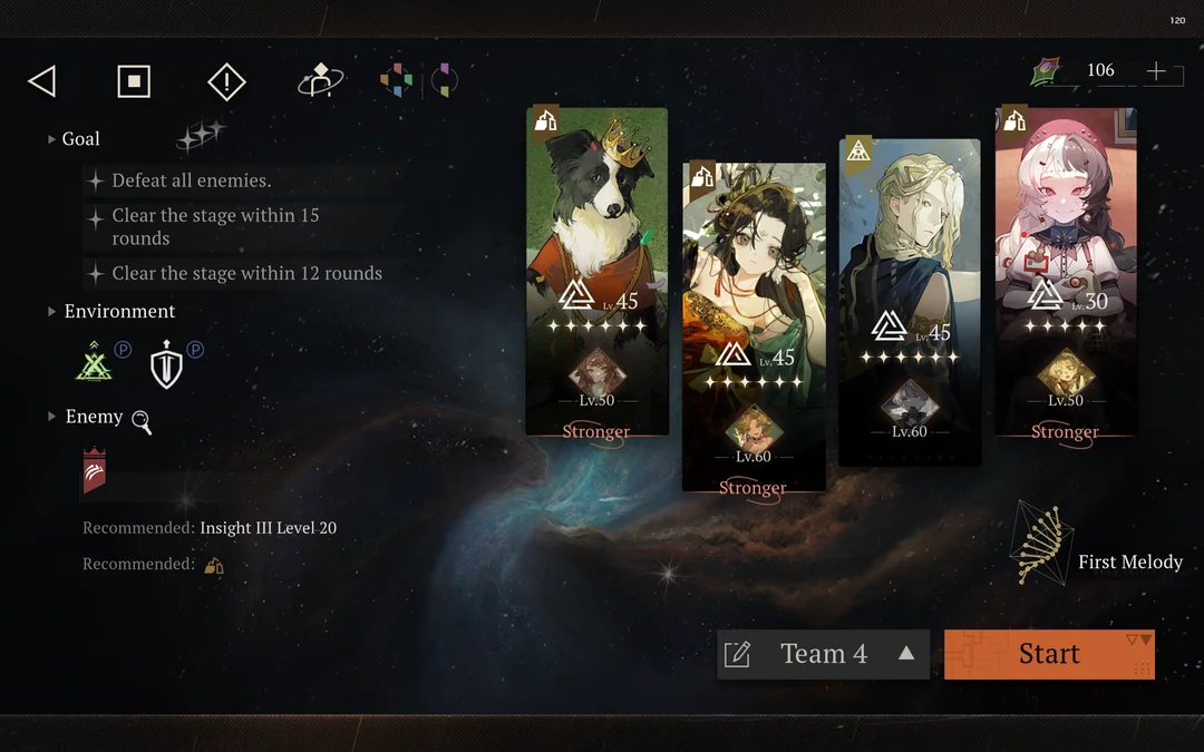 Managed to 3* Limbo Stage VI-02 with Insight 2/lv45/r8 Jiu Nangzi and her team-Reverse: 1999 ...