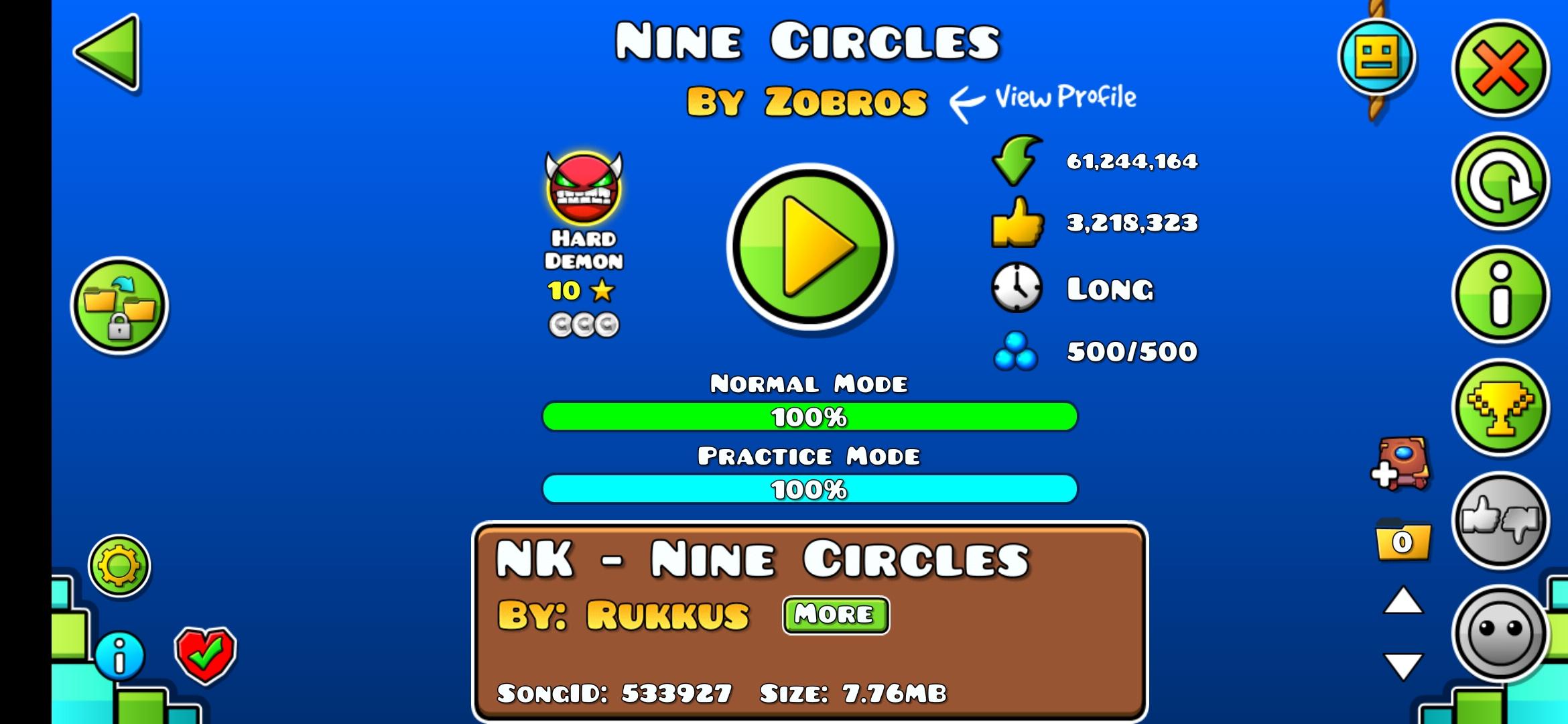 "Nine Circles" by Zobros (100% Completion, All 3 Coins) - Geometry Dash ...
