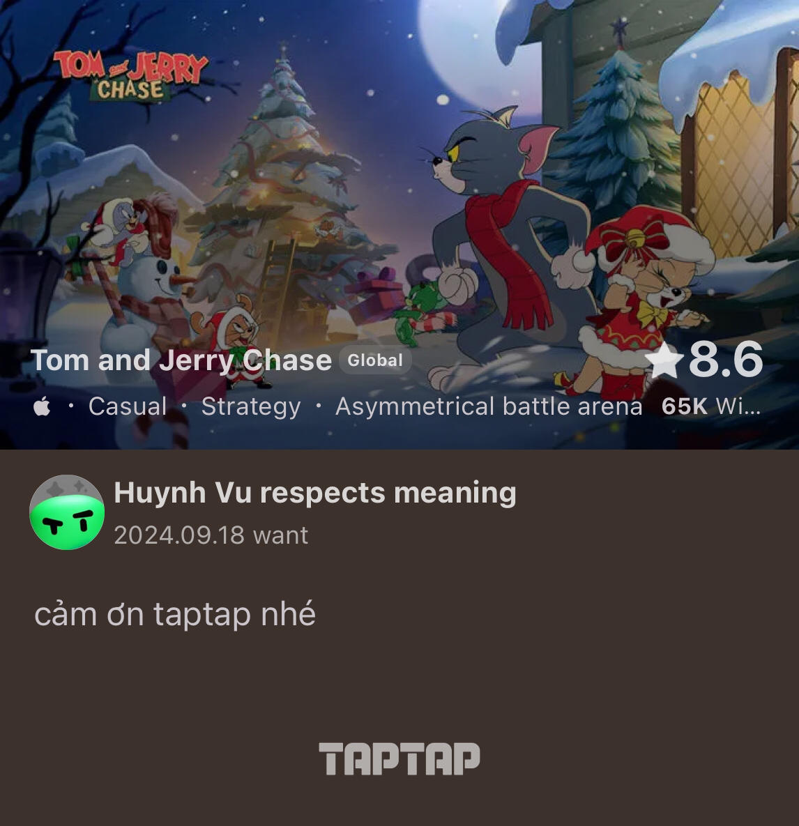 Tom and Jerry: Chase - Huynh Vu respects meaning's Posts - TapTap