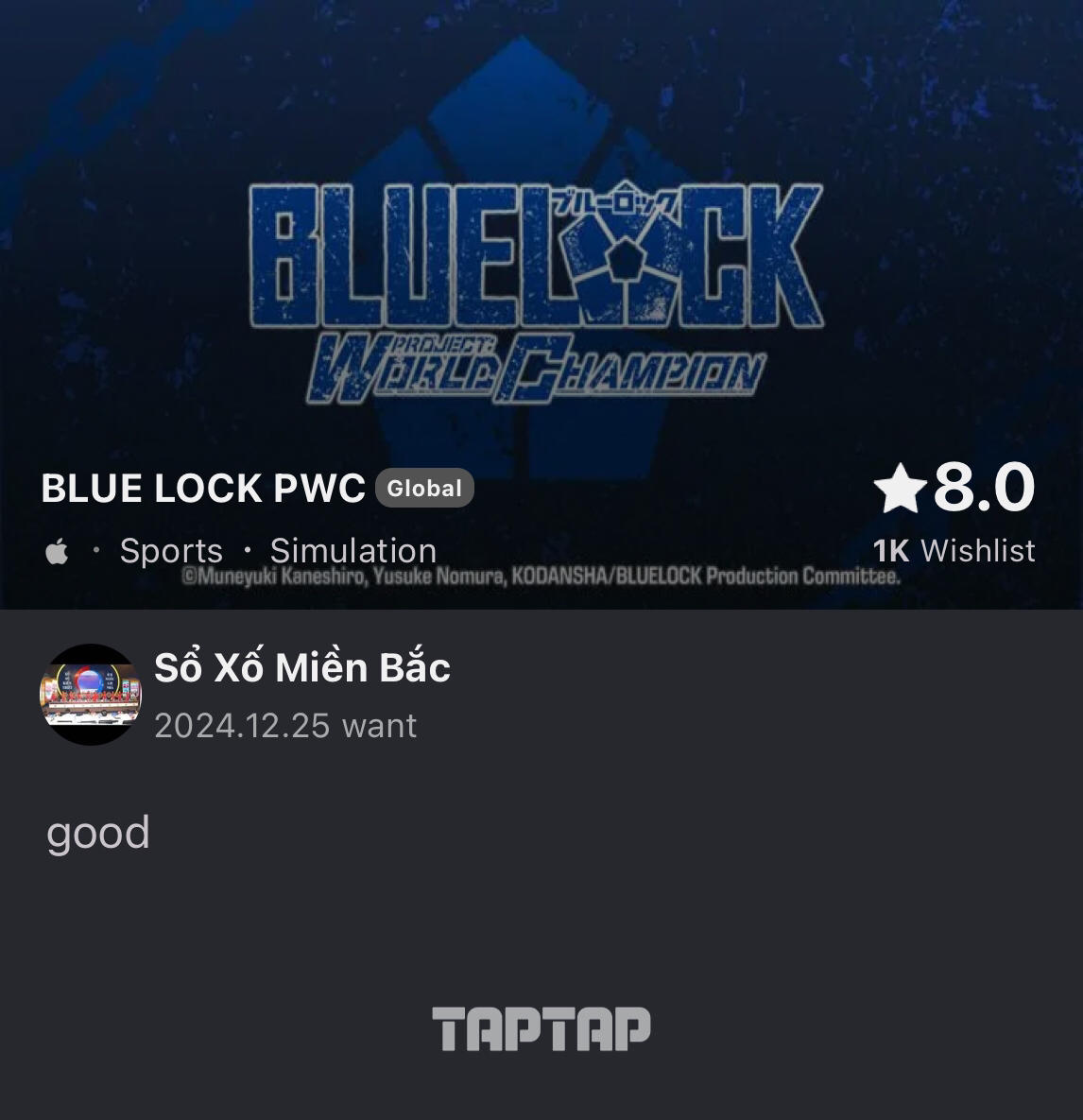 BLUE LOCK PWC - Sổ Xố Miền Bắc's Posts - TapTap