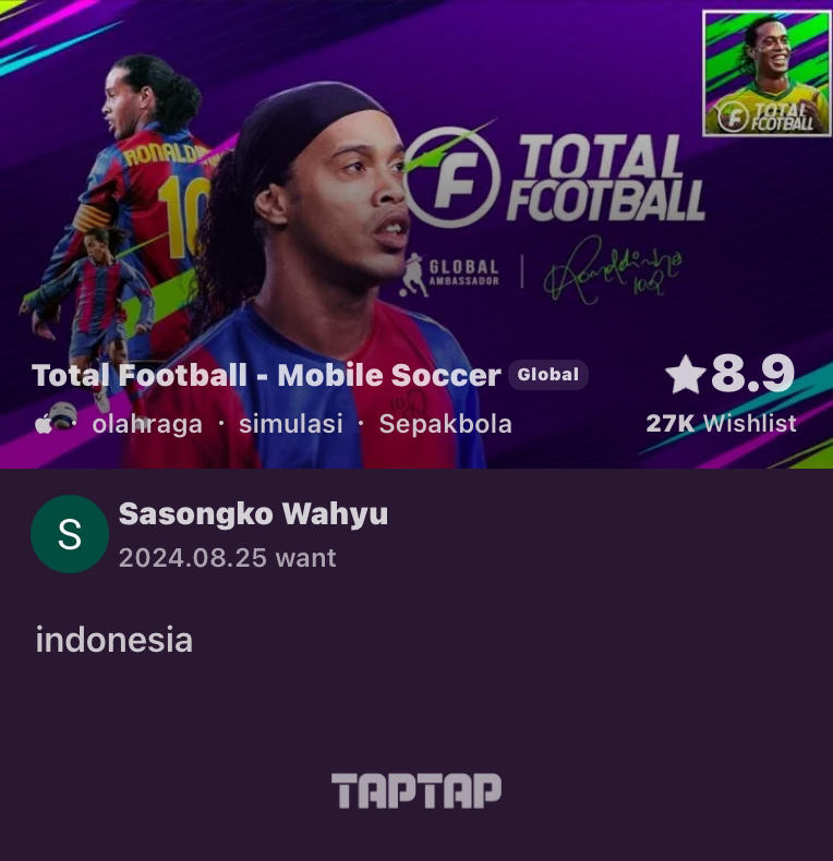 Total Football - Sasongko Wahyu's Posts - TapTap