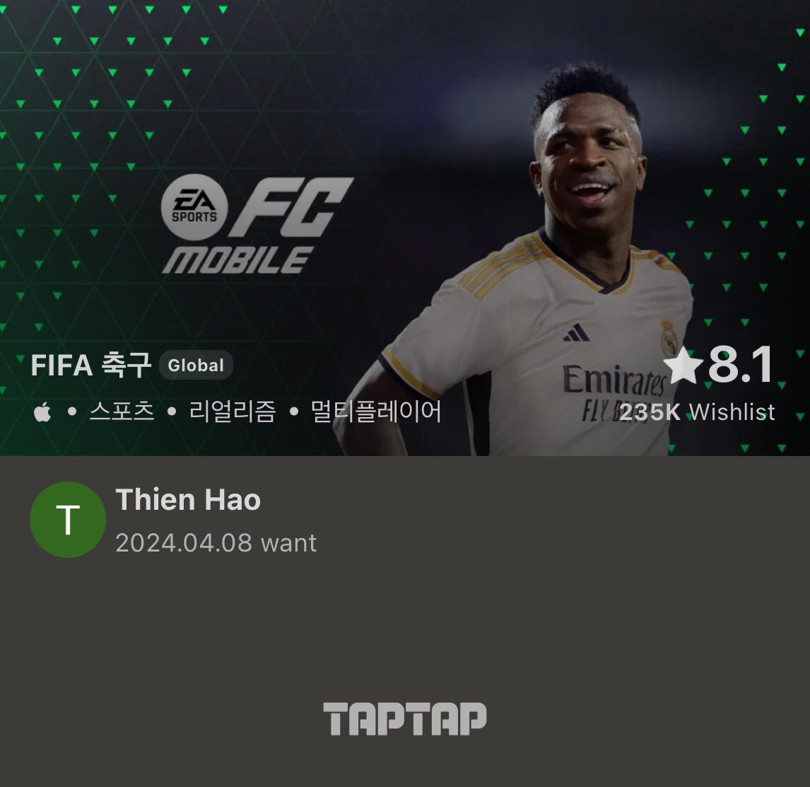 EA SPORTS FC™ Mobile Soccer - Thien Hao's Posts - TapTap