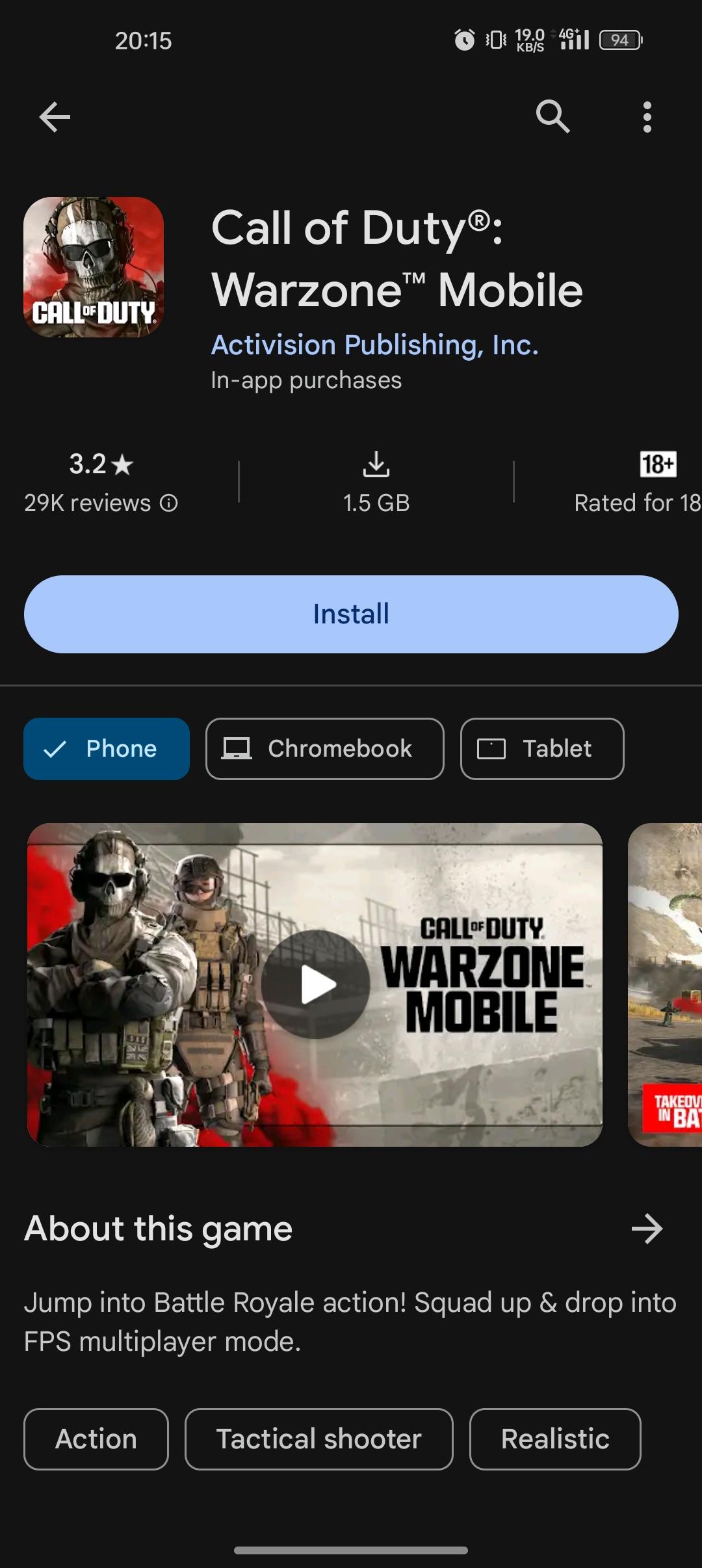 they changed the rating - Call of Duty®: Warzone™ Mobile - TapTap