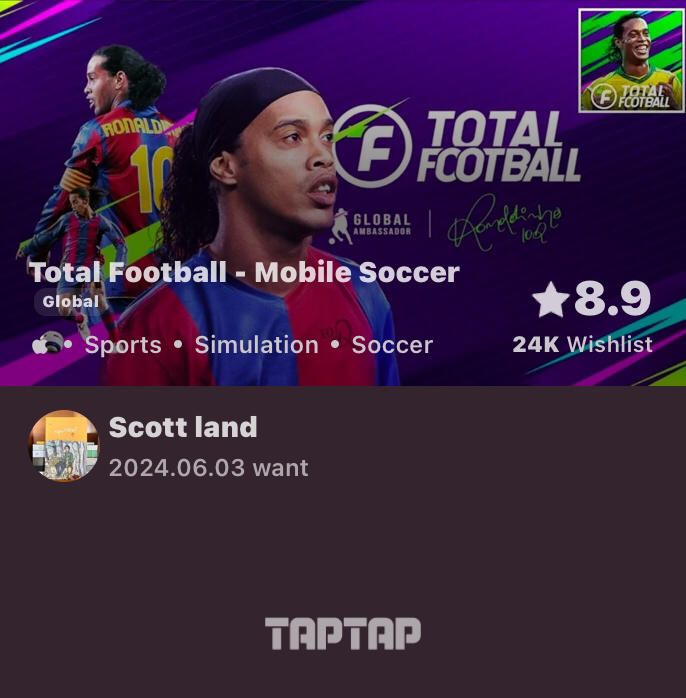 Total Football - Mobile Soccer - Scott land's Posts - TapTap