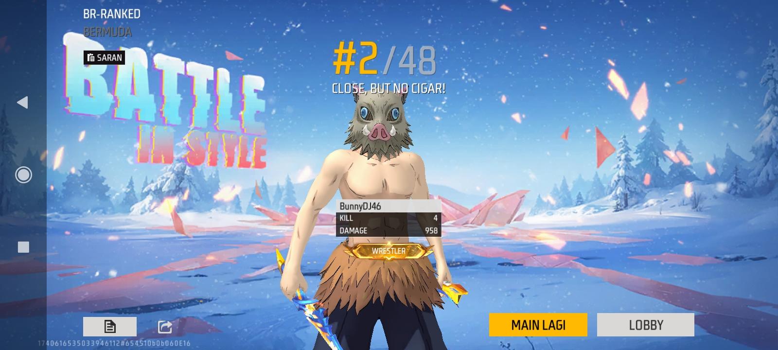 in second place - Free Fire: Winterlands - TapTap