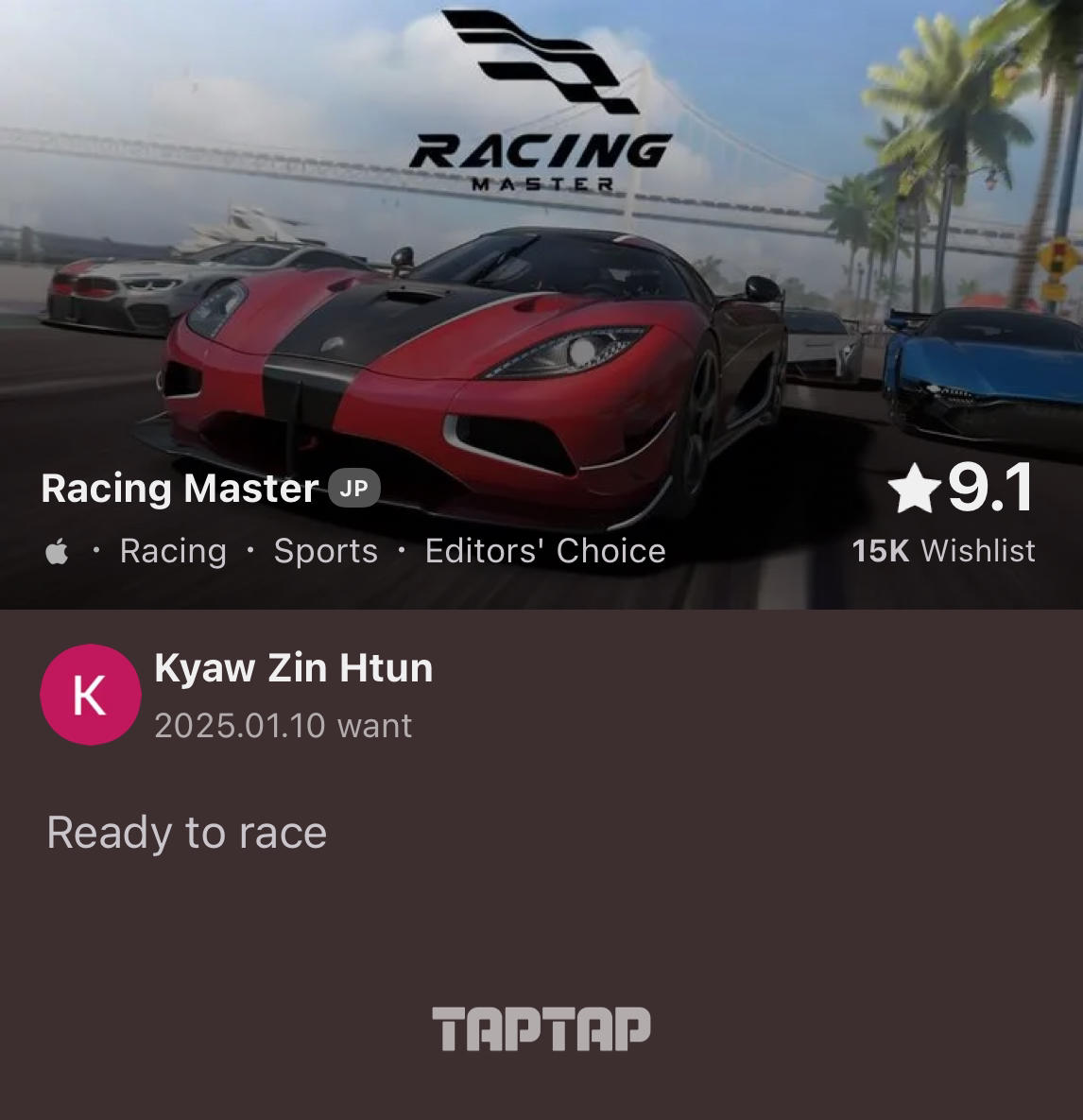 Racing Master - Kyaw Zin Htun's Posts - TapTap
