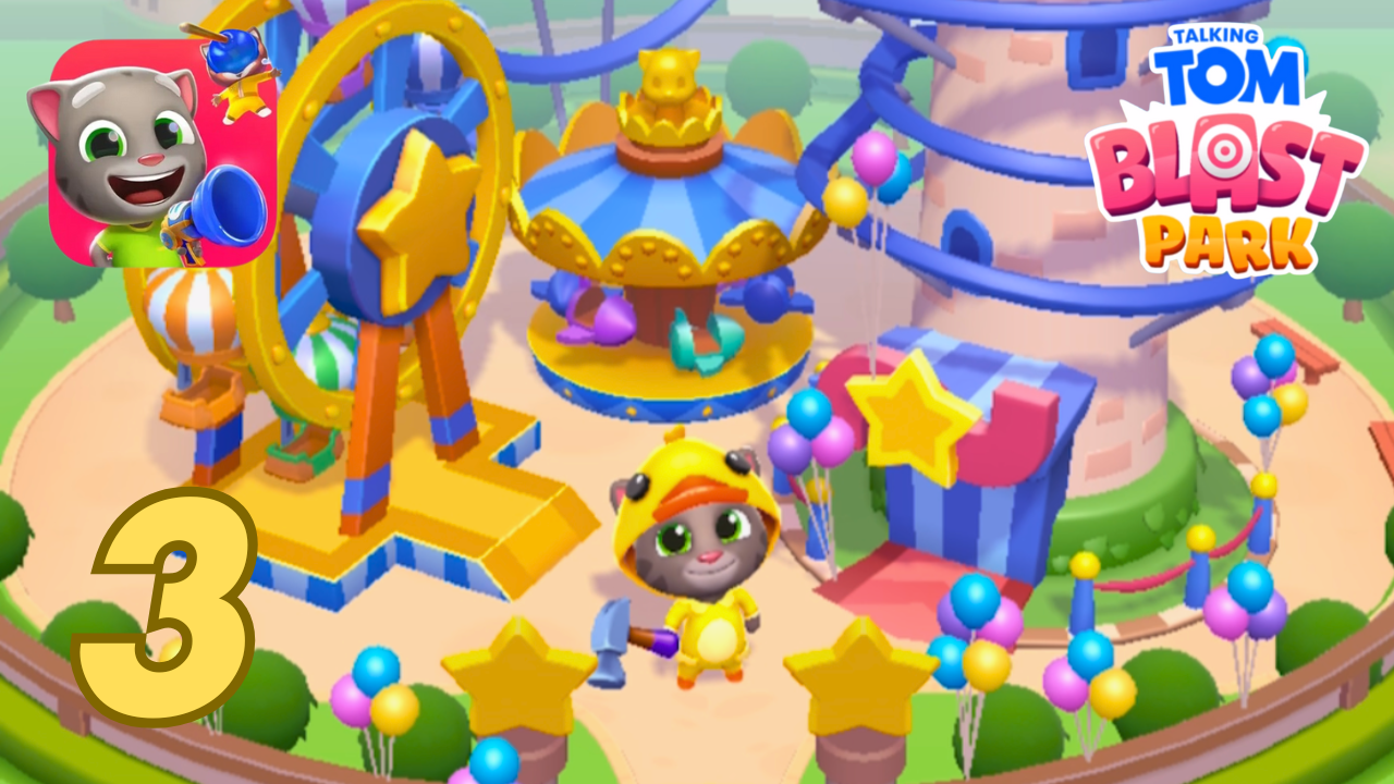 Talking Tom Blast Park Gameplay First World Building Done! (Apple ...