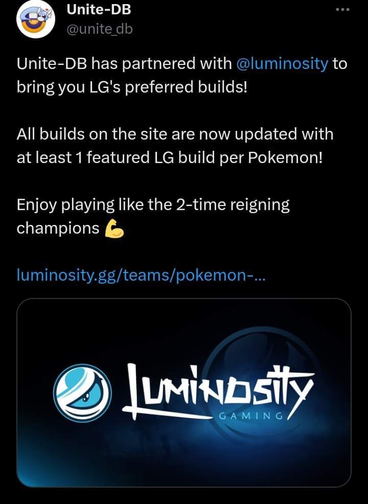 Pokémon unite DB has now partnered with luminosity gaming-Pokémon UNITE ...