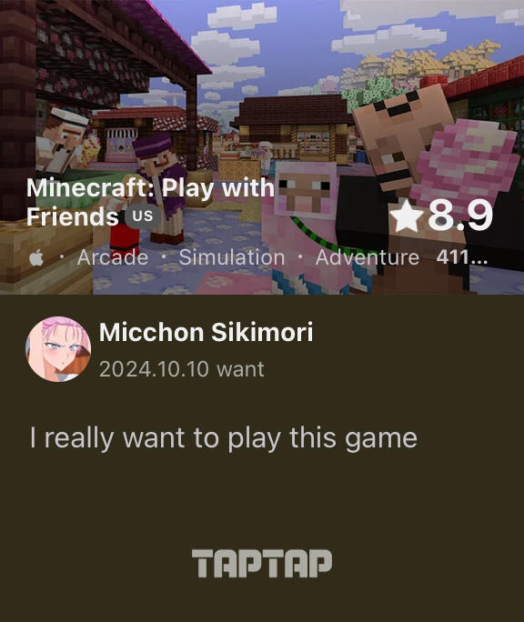Minecraft: Play with Friends - Micchon Sikimori's Posts - TapTap