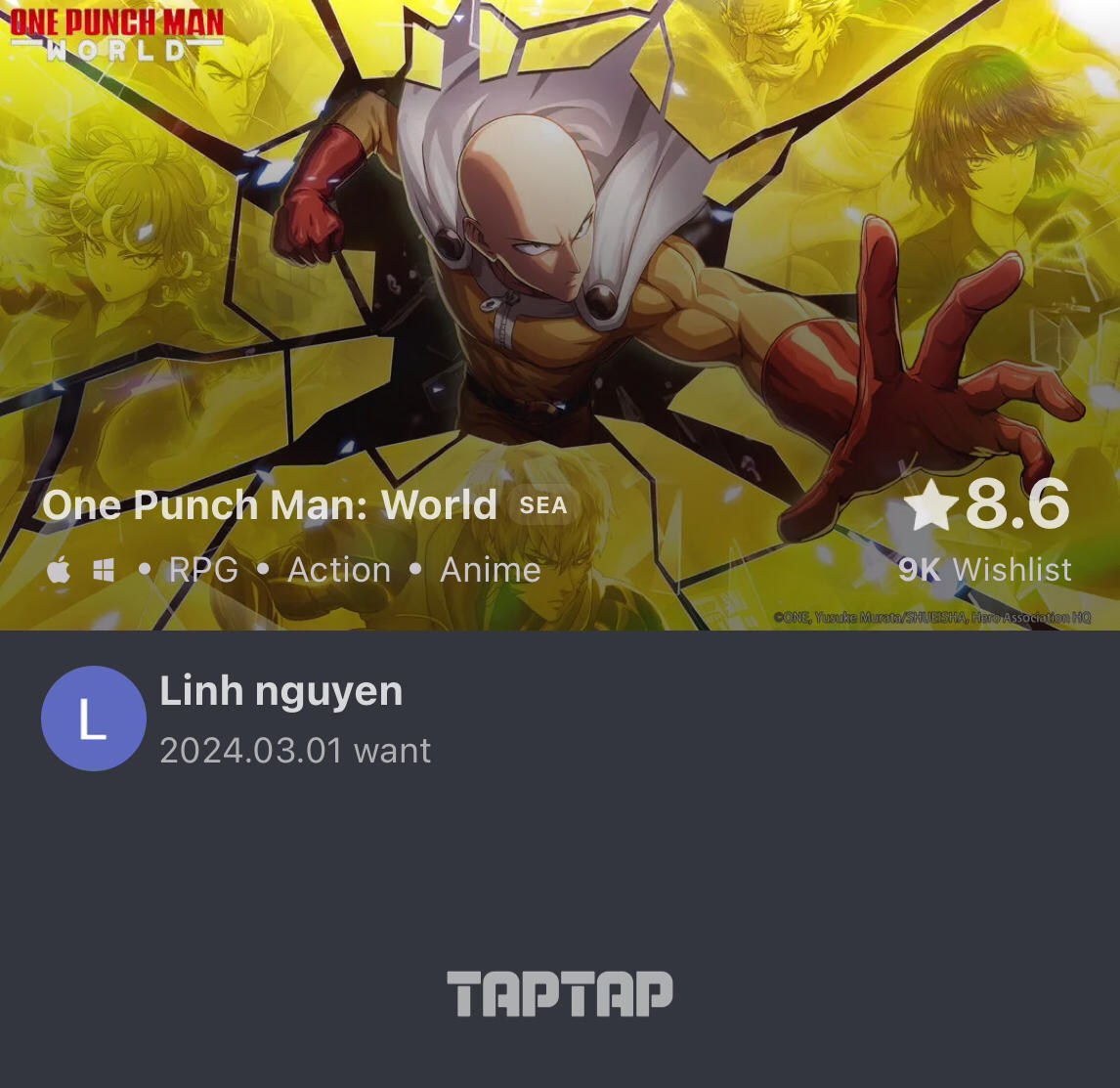 One Punch Man: World - Linh nguyen's Posts - TapTap