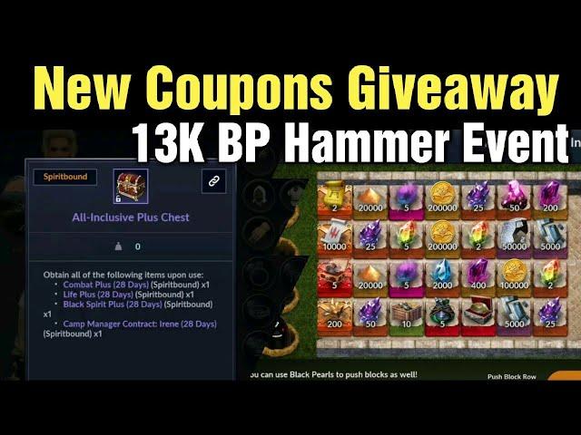 Black Desert Mobile New Coupons Giveaway & Hammer Event 13K BP Spent | TapTap